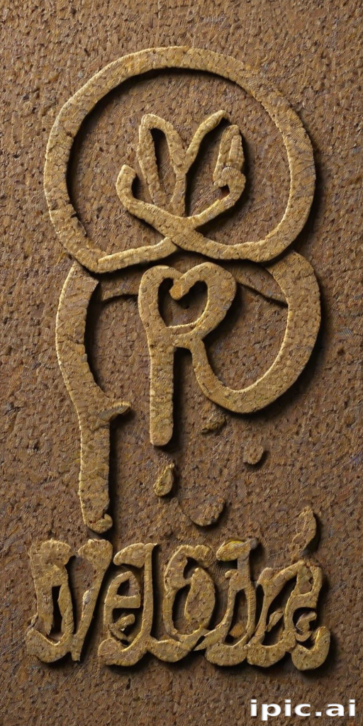 Artistic Representation of a Unique and Intricate Logo Design in Gold
