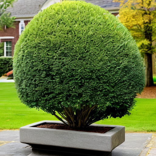 A potted yew on a church pew
