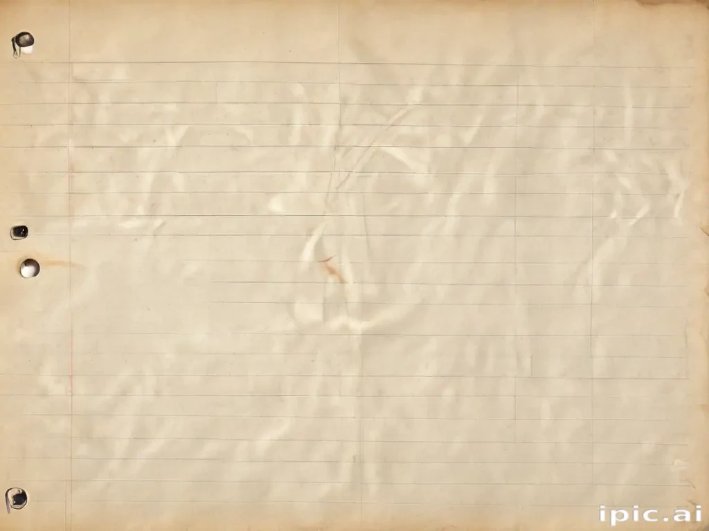 Crinkled and Empty Notebook Page Ready for Creative Writing Ideas