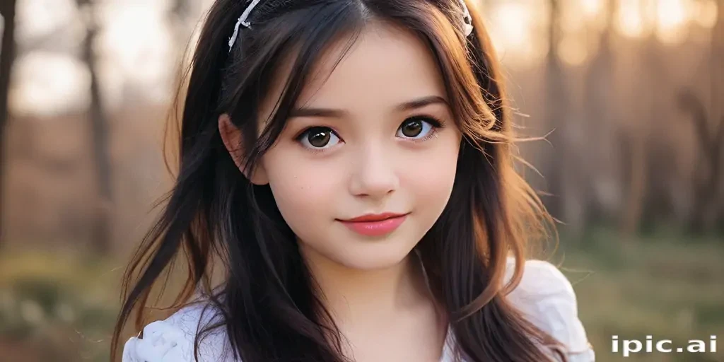 A Serene Portrait of a Young Girl in a Natural Setting.