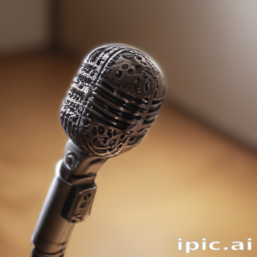 Vintage Microphone with Intricate Design Captured in Soft Lighting Setting