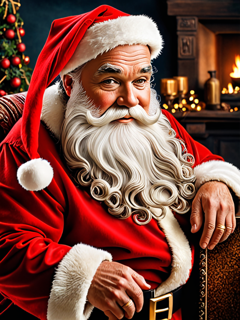 santa on dwarf's bacl