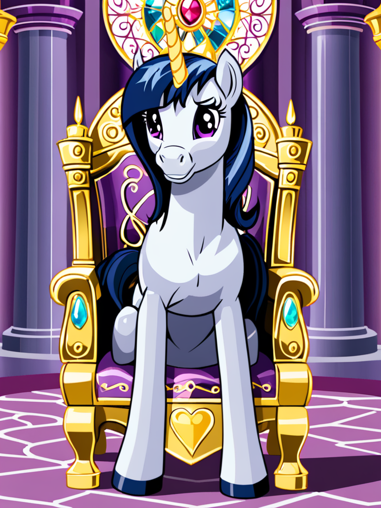 mlp pony alicorn twilight sparkel princess siting on the throne
