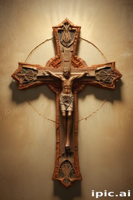 Intricately Crafted Religious Cross Depicting the Crucifixion of Jesus ...