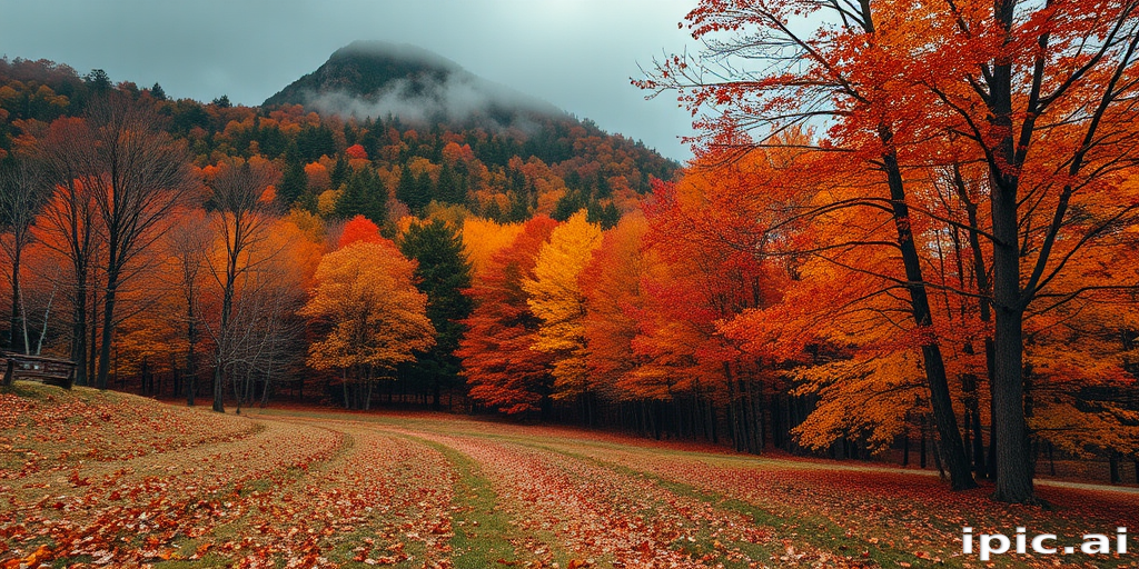 Autumn Splendor: A Scenic Pathway Through Vibrant Fall Foliage and ...