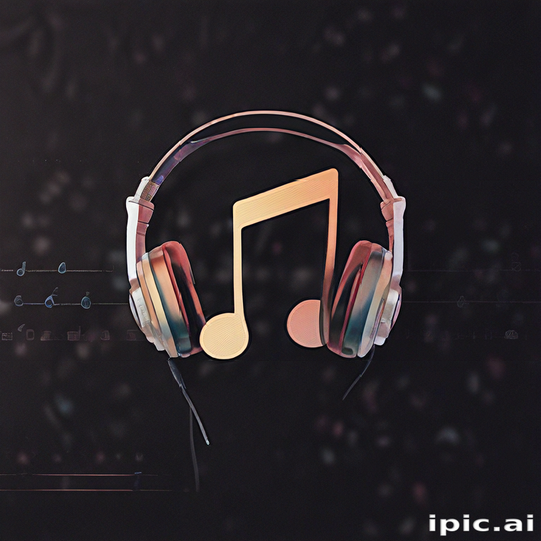 Captivating Music Experience: Headphones and Notes in Perfect Harmony