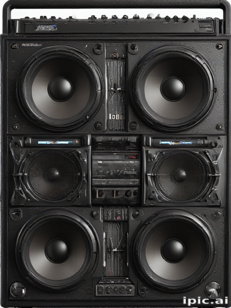 Classic Boombox with Multiple Speakers Ready for High-Volume Music ...