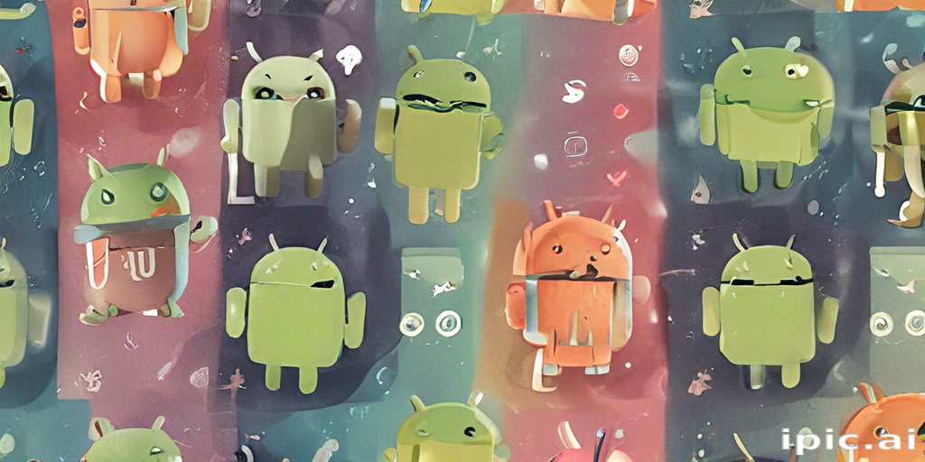 Colorful Collection of Cartoon Android Characters Engaging in Fun ...