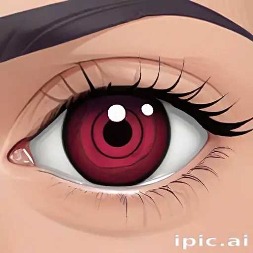 Close-Up of an Intricate Eye Design with Striking Red Iris Details