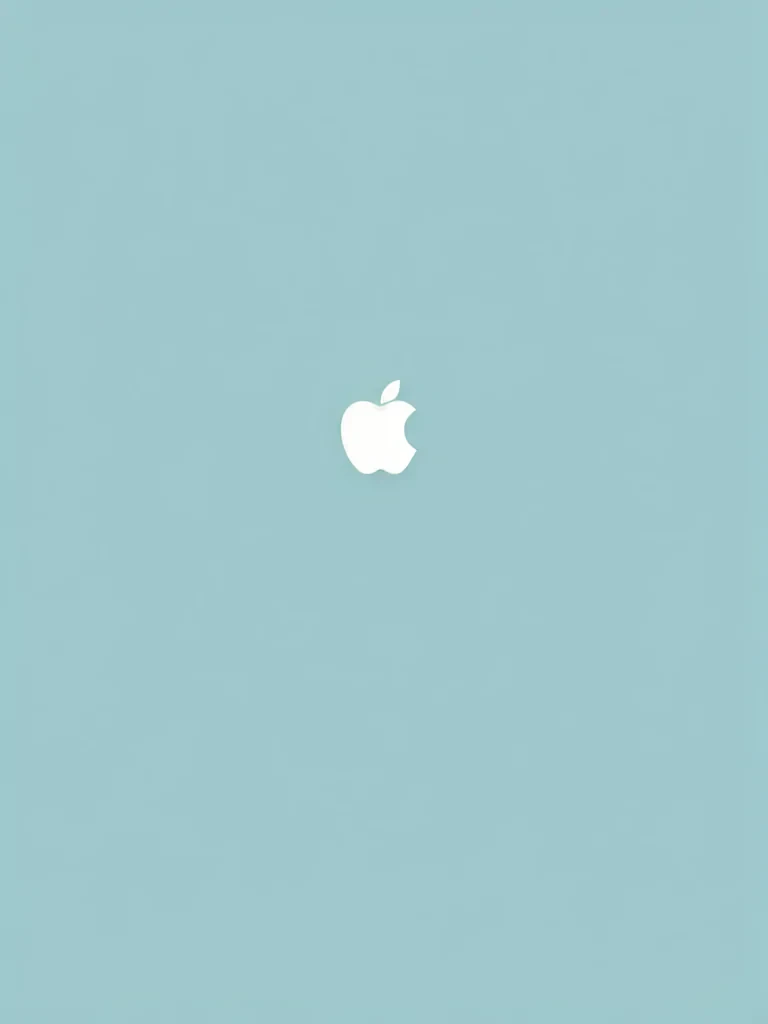 Minimalist Apple Logo Displayed on a Soft Blue Background Design