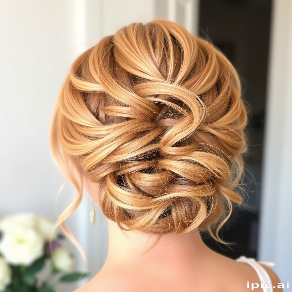 Elegant and Intricate Updo Hairstyle for Special Occasions and Events
