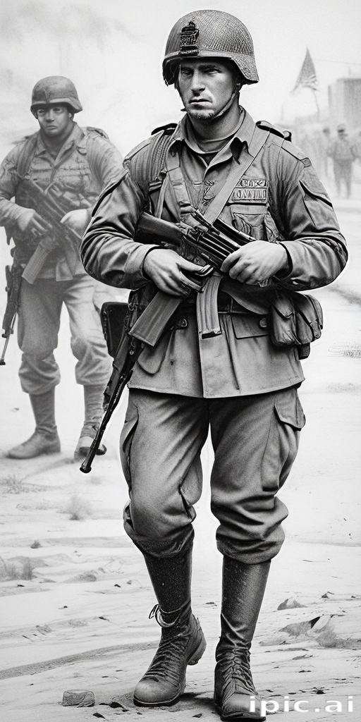 Brave Soldiers on the Battlefield: A Moment Captured in History