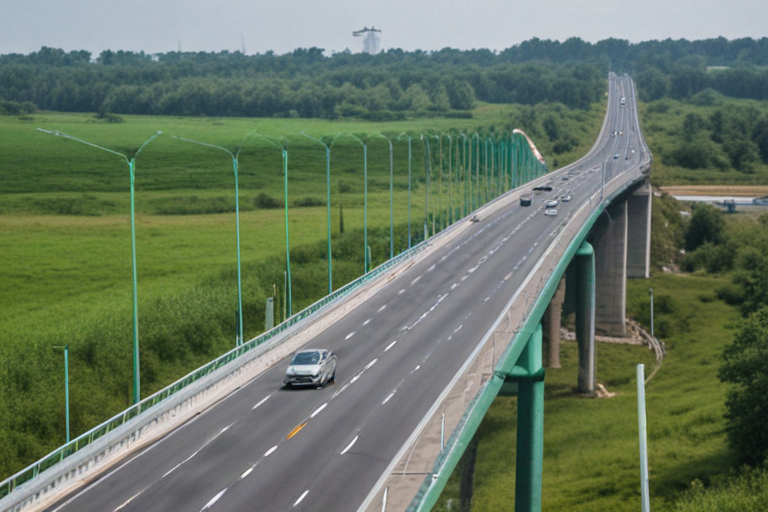 green bridge over highway