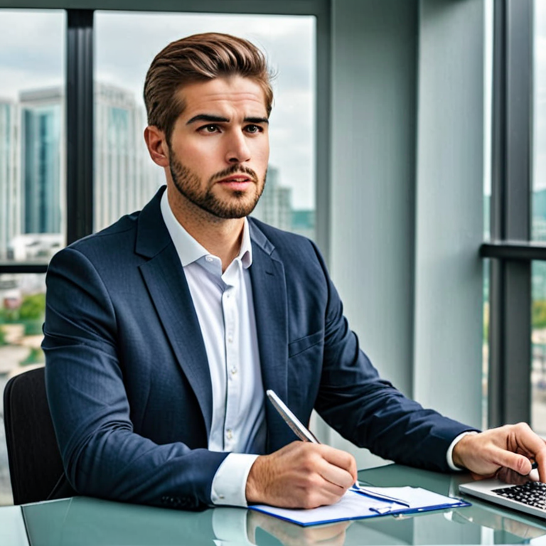 Business person making a big decision