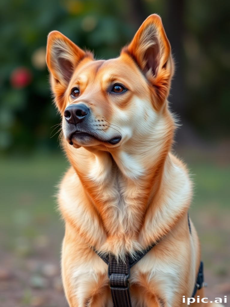 Beautiful Dog Staring Intently at the Outdoors with Curious Expression