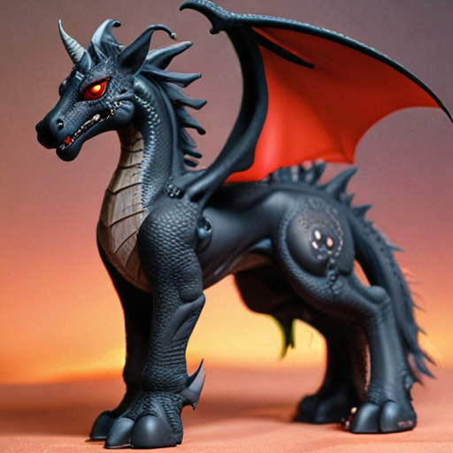 mlp dragon dark body with white underbelly red eyes