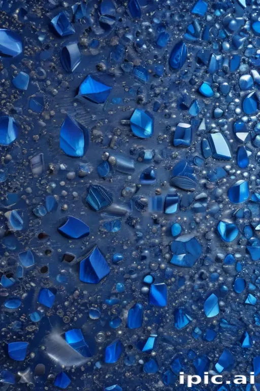 Beautiful Collection of Blue Gems and Bubbles on a Stunning Background