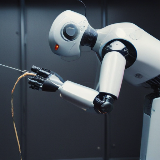 A robot pulling wire and cable