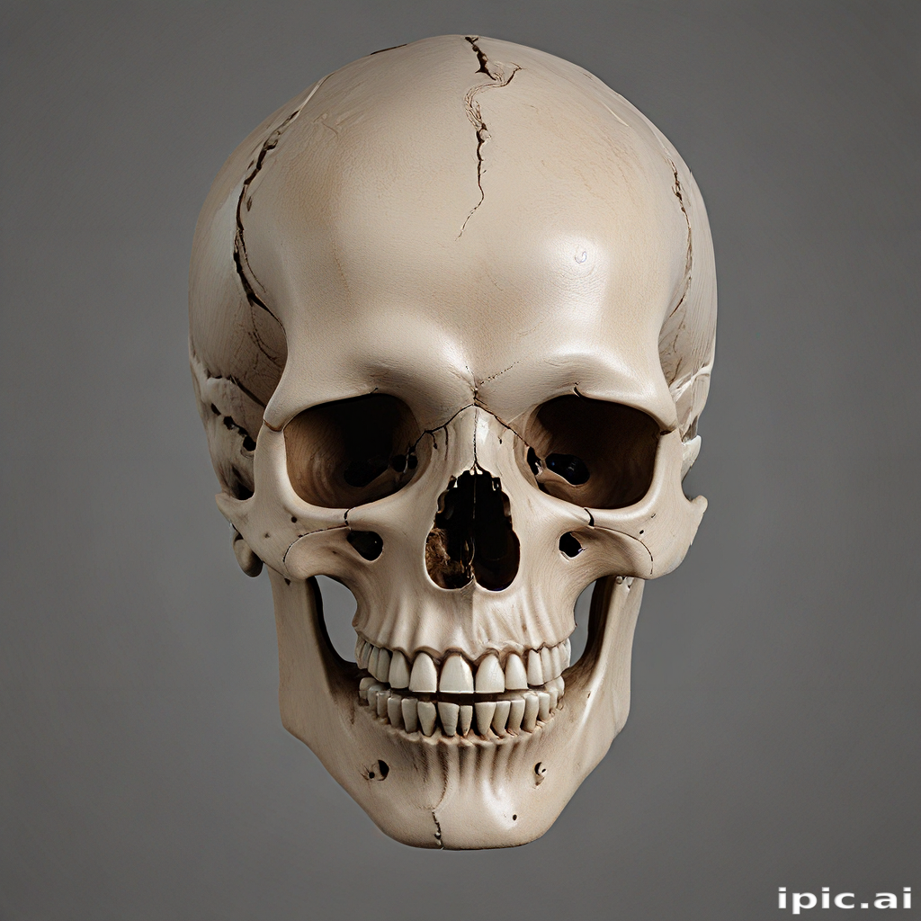 Realistic Human Skull Model Highlighting Intricate Details and Unique ...