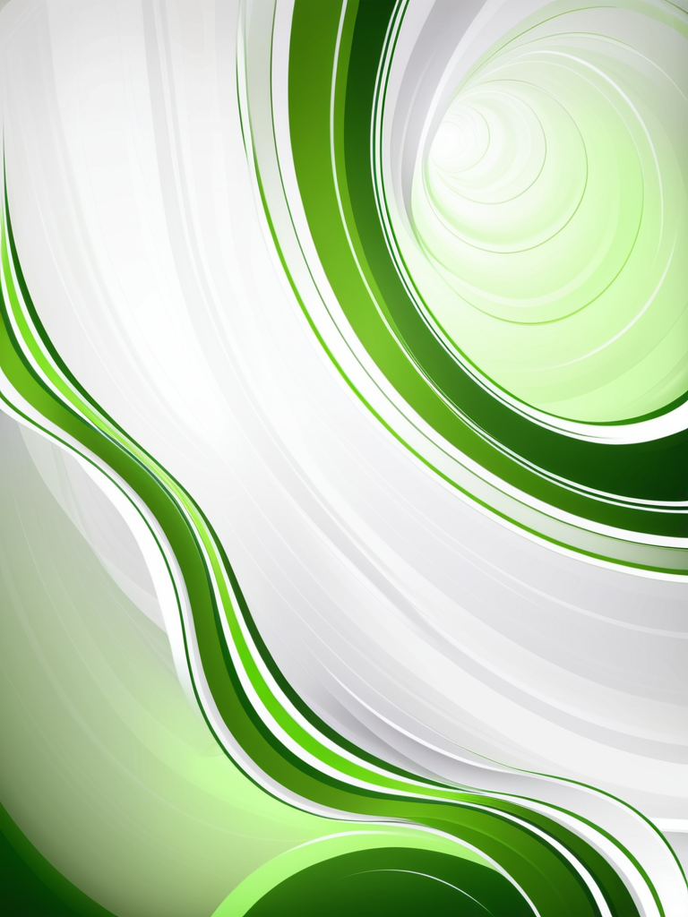 Swirling Green and White Abstract Design Evoking Nature's Serenity and Flow