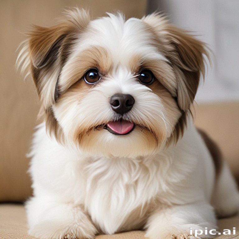 A Cute and Playful Dog with Fluffy Fur Smiling Happily at You.