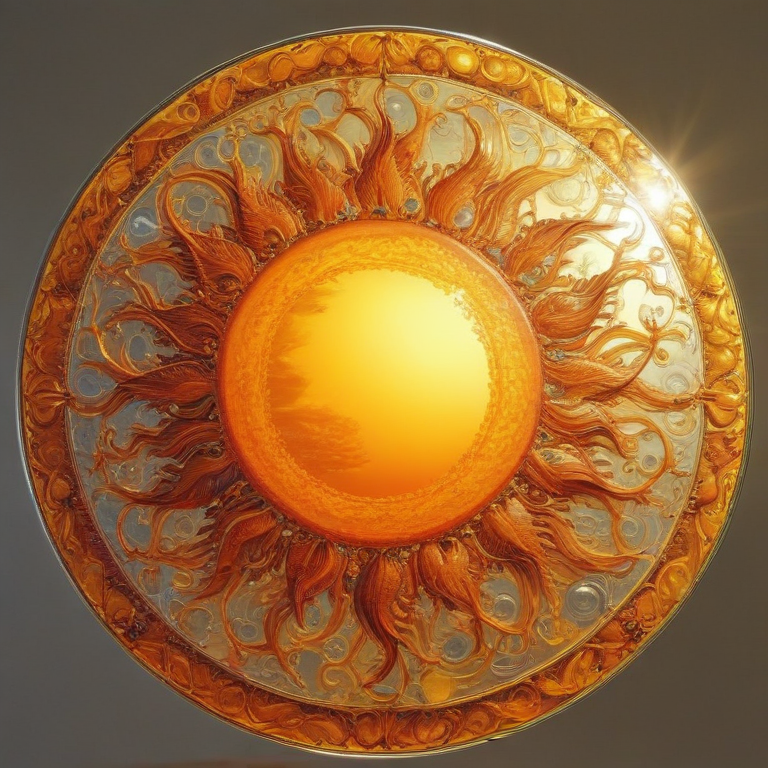 Radiant Sunset: A Beautifully Crafted Sun Design with Intricate Details