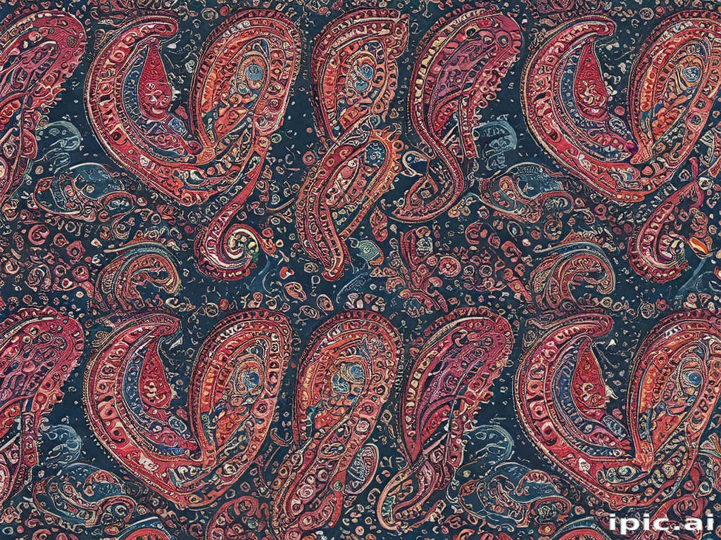 Colorful and Intricate Paisley Pattern with Rich Textures and Designs