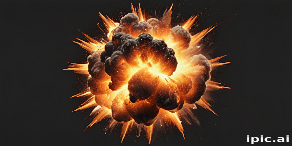 Explosive Burst of Fire and Smoke Creating a Dramatic Visual Impact