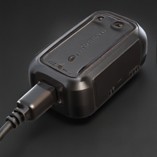 Close-Up View of a Black Power Adapter with Cable Connected