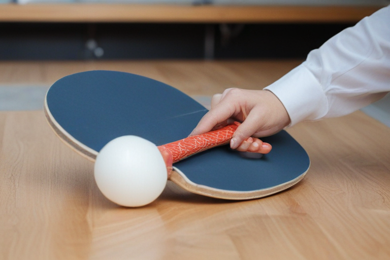 a ping pong paddle with headphones