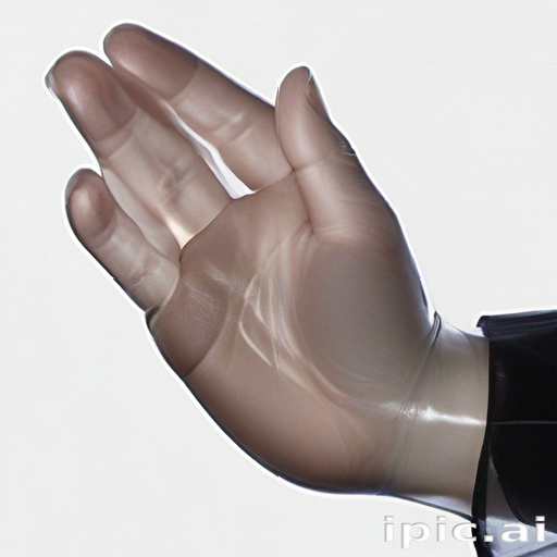 Close-Up View of a Transparent Gloved Hand Against a Light Background