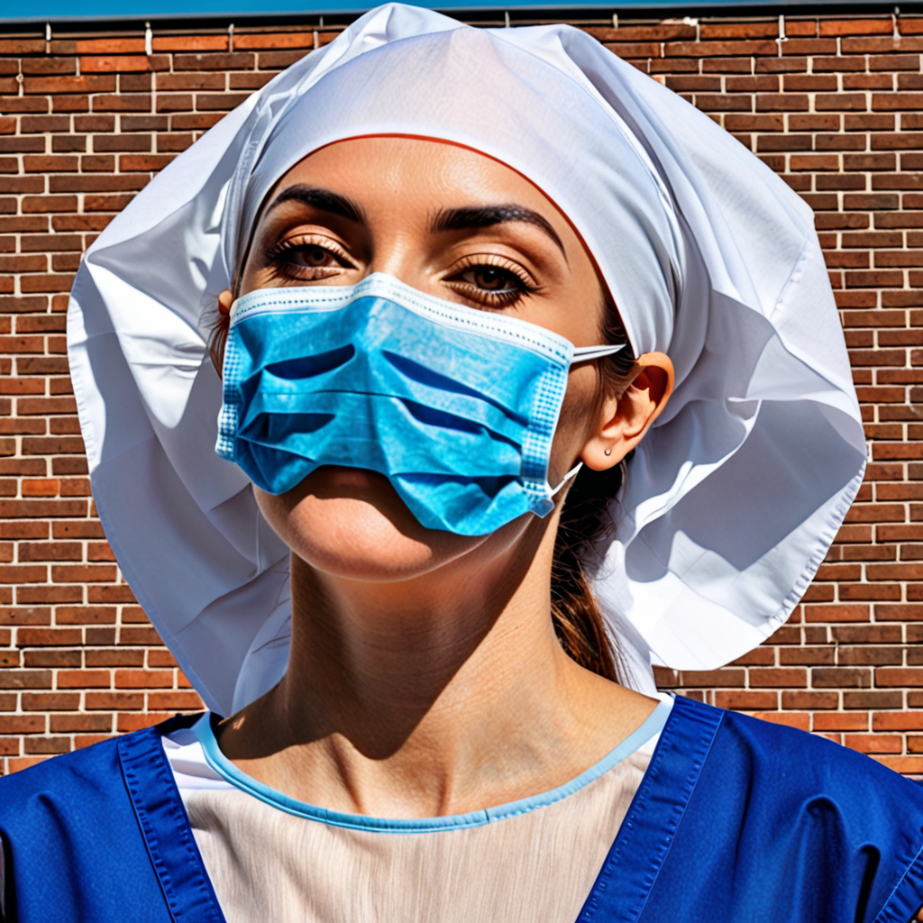 Beyond Care Scrubs printed on a billboard