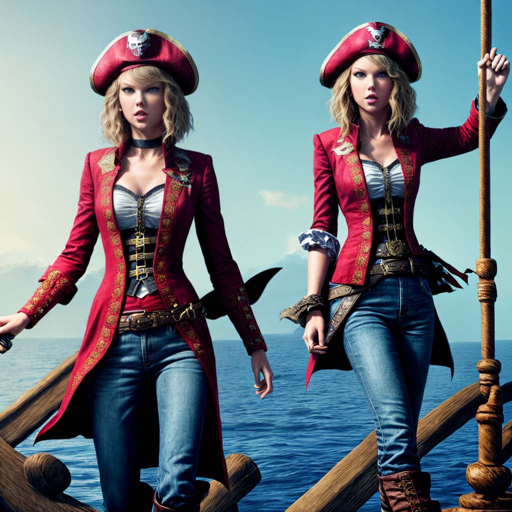 Taylor Swift as a pirate Captain of the Jolly Roger