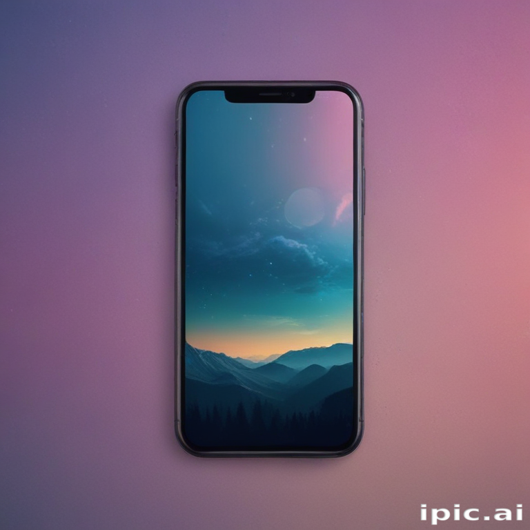 Stunning Smartphone Display Featuring a Serene Mountain Landscape at Dusk