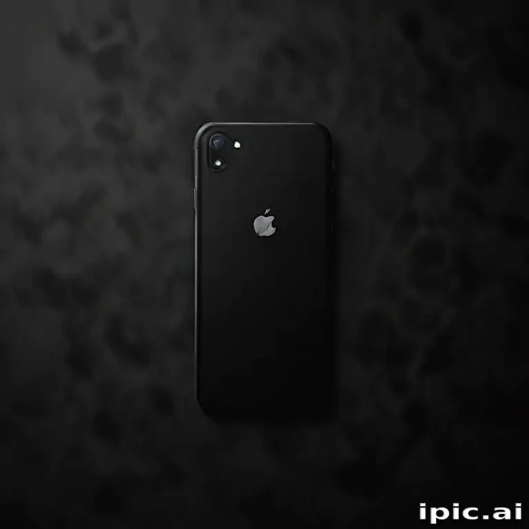 A Sleek Black Smartphone with a Distinctive Apple Logo on Display.