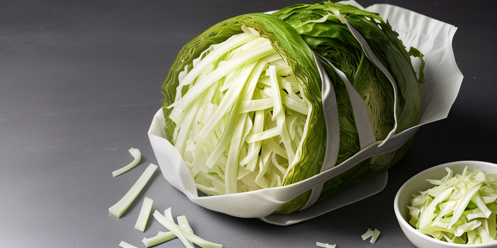 Freshly Shredded Cabbage Ready for Cooking or Salad Preparation in a Bag