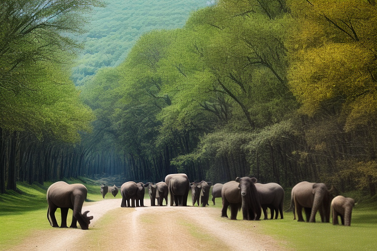 a beautiful nature with animals