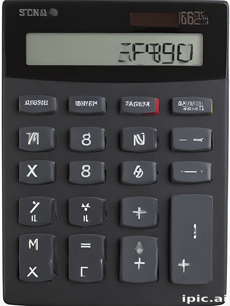 Classic Black Calculator Displaying Numbers with Clear Functional ...