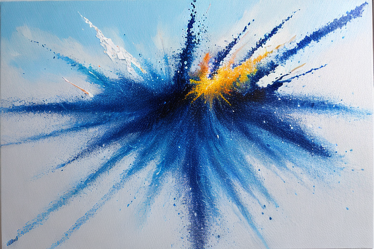 lightnings spatter in oil paint