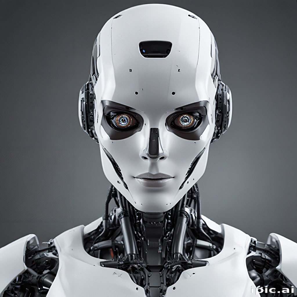 Futuristic Human-Like Robot with Intricate Mechanical Design and ...