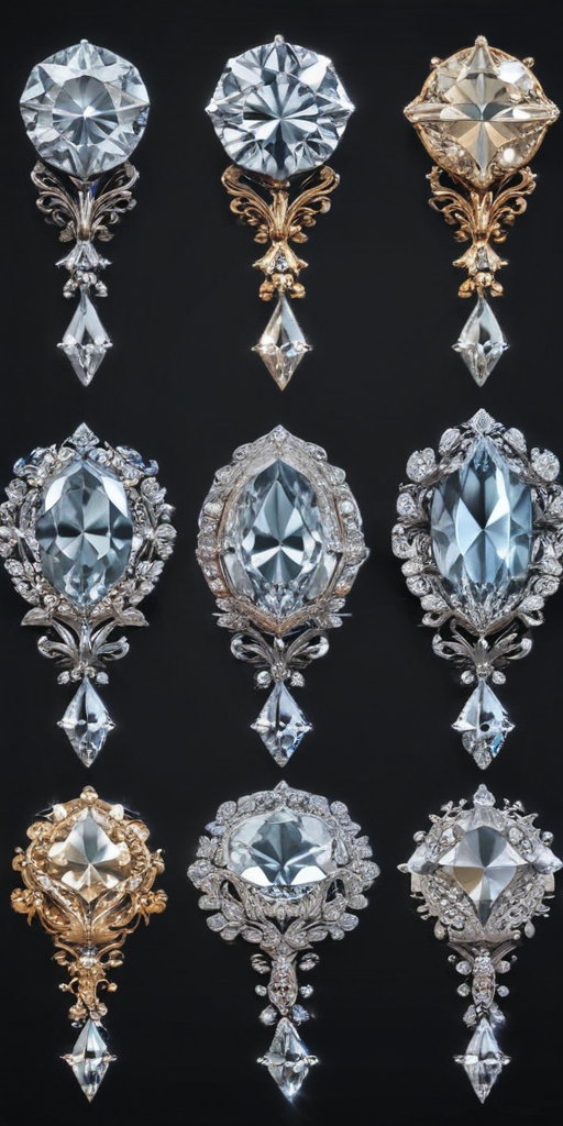 Exquisite Collection of Elegantly Crafted Diamond Brooches in Various ...