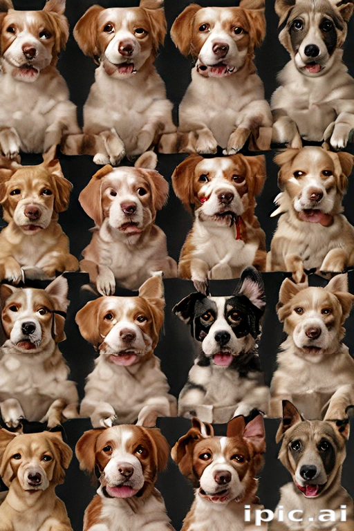 Adorable Dogs Showcase: A Delightful Collage of Diverse Canine Expressions
