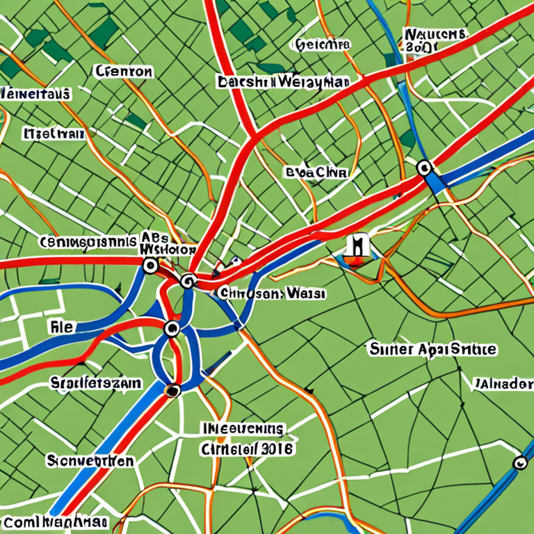 roads of wrexham on a map like London underground
