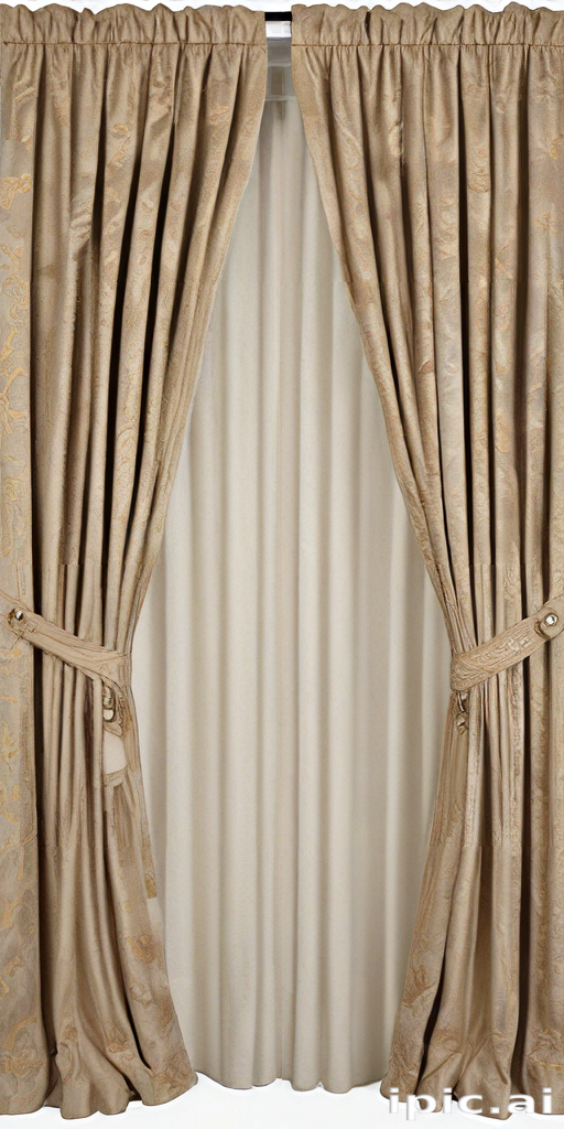 Elegant Beige Drapes with Detailed Texture and Subtle Tiebacks for a ...