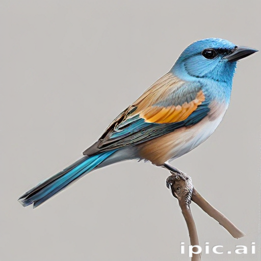 A Colorful Blue Bird Perched Gracefully on a Branch Against a Minimal ...
