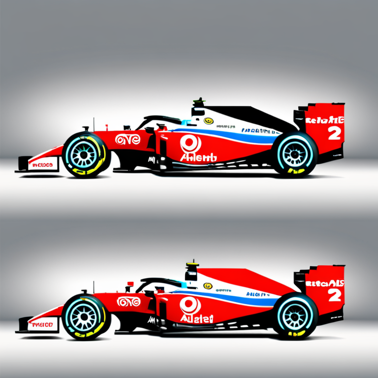 Carro de F1 livery visão lateral