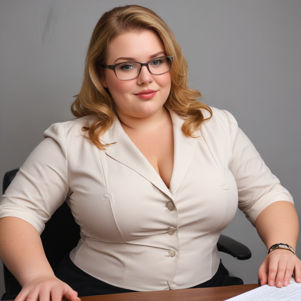 amazingly beautiful very very fat secretary,