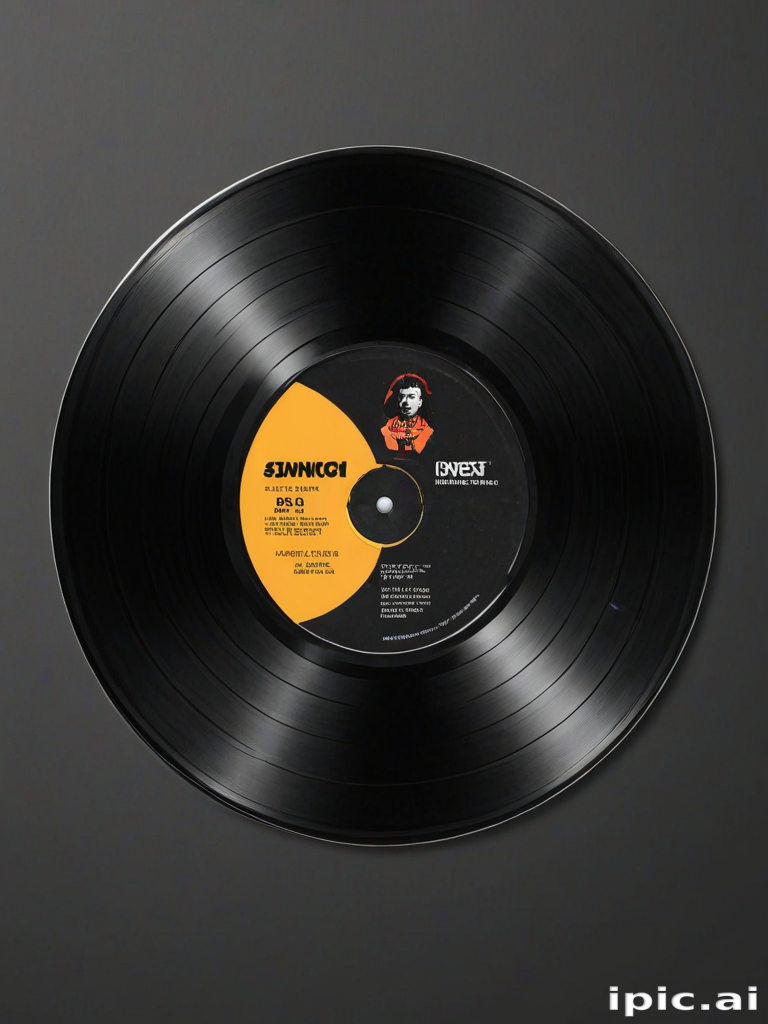 Classic Vinyl Record Featuring Iconic Music and Vintage Design Elements