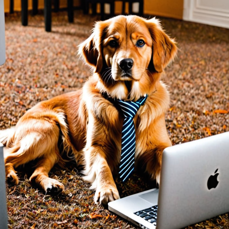 hovawart tie dog, macbook pro, computers, datacenter