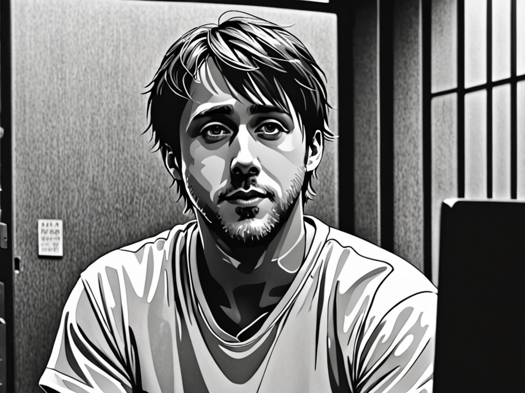 manga, anime, ryan gosling, 2d, ghost in a shell, death note, black and ...